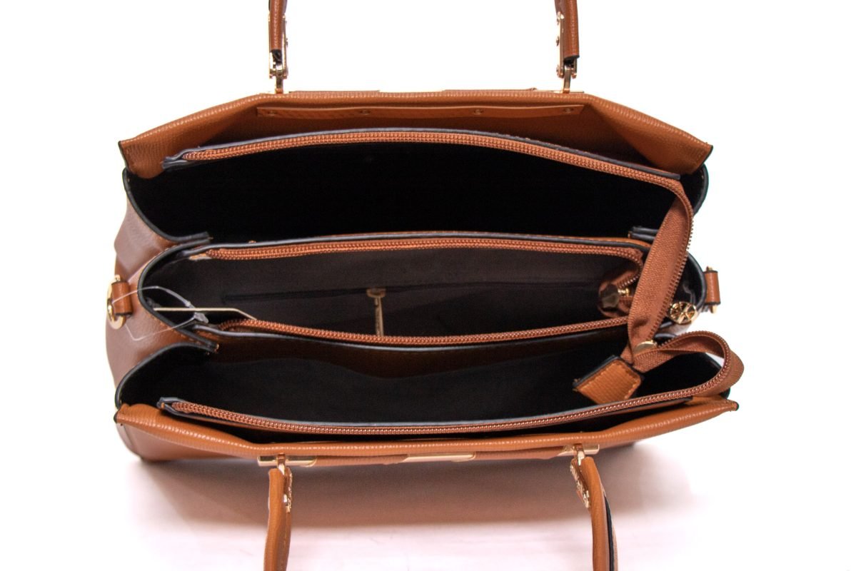 Sac à main " Gallantry Paris " à triple compartiments - Marron - Elomis
